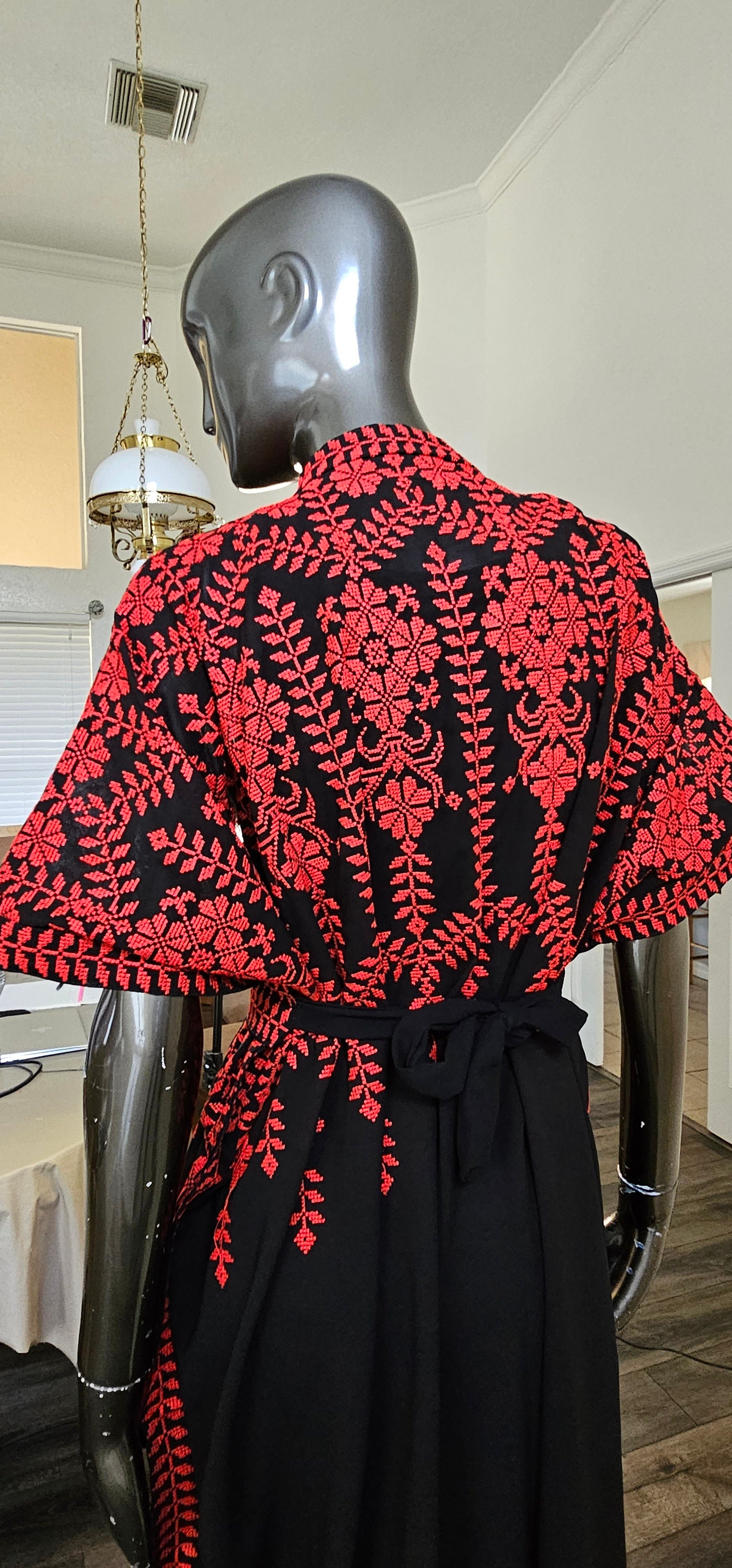 Traditional Modern Palestinian Jordanian Black Embroidered Tatreez ...