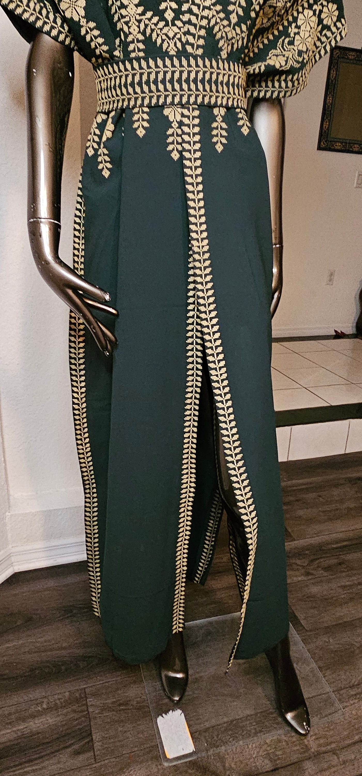 Traditional Modern Palestinian Jordanian Green Embroidered - Etsy