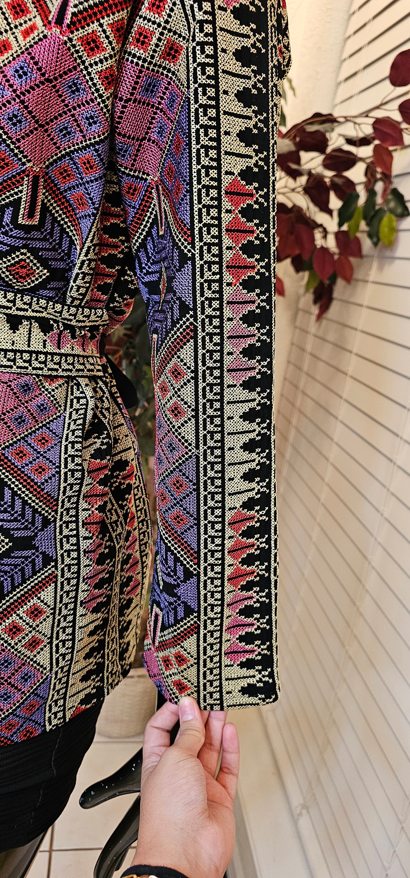 Full Embroidered Palestinian Jordanian Jacket With Gold, Purple and ...