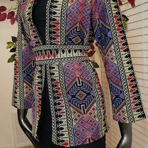 Full Embroidered Palestinian Jordanian Jacket With Gold, Purple and ...