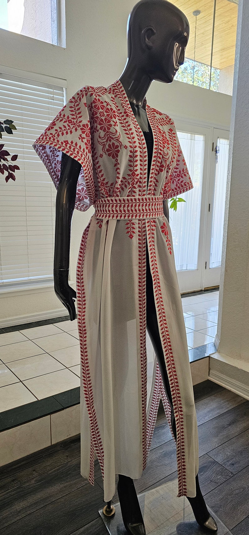 Traditional Modern Palestinian Jordanian White Embroidered Tatreez ...