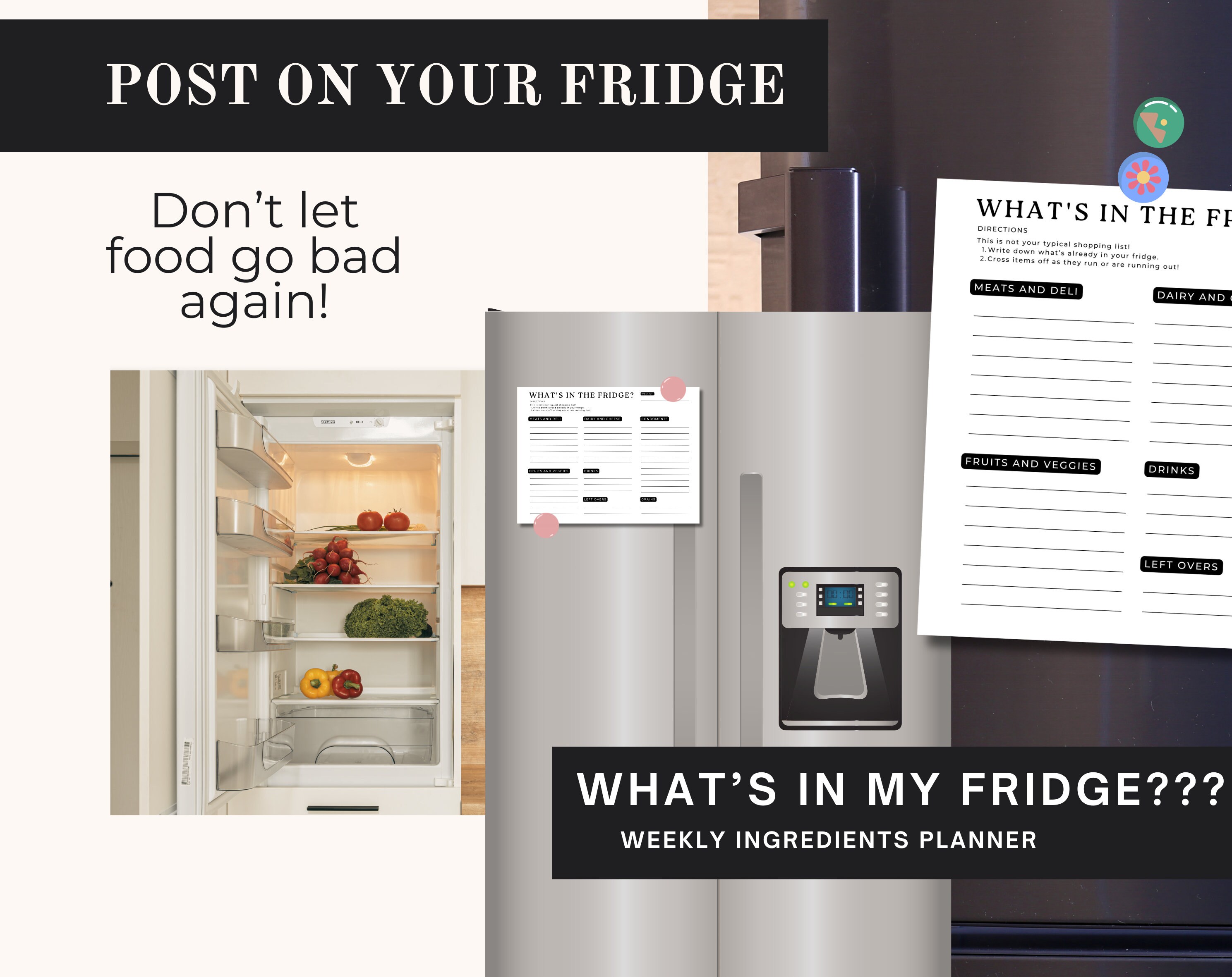Fridge Log ADHD Fridge Hack Food Items List Food - Etsy