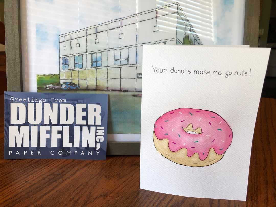 The Office Fan Art Greeting Card "your Donuts Make Me Go Nuts!" - Etsy