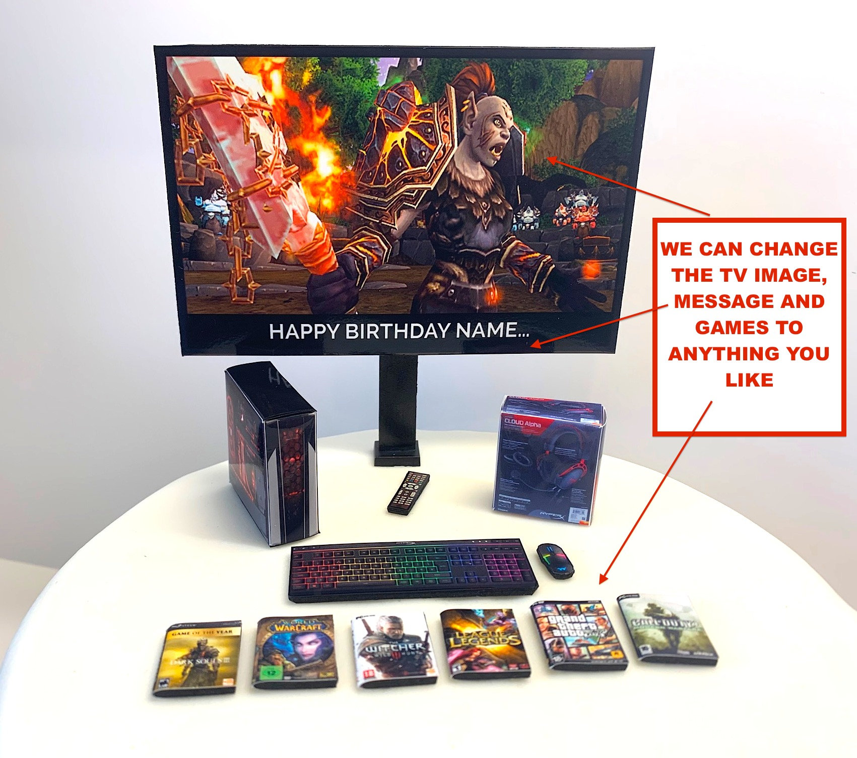 Gaming PC Birthday Cake Toppers PERSONALISED Set Custom - Etsy