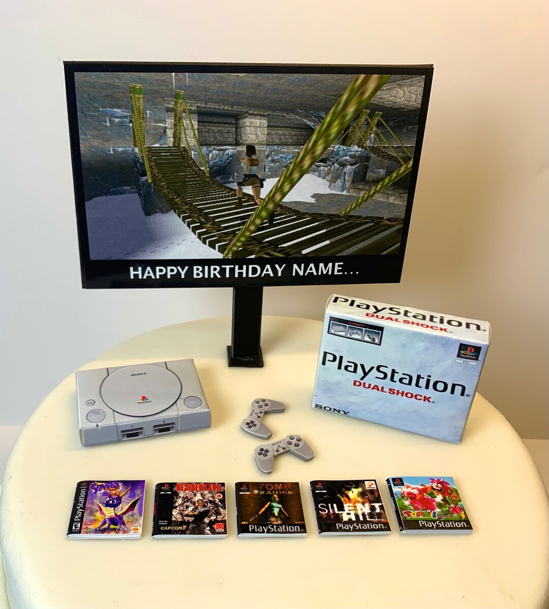 RETRO Gamers Birthday Cake Topper | PERSONALISED | PS1 Bundle | Custom ...