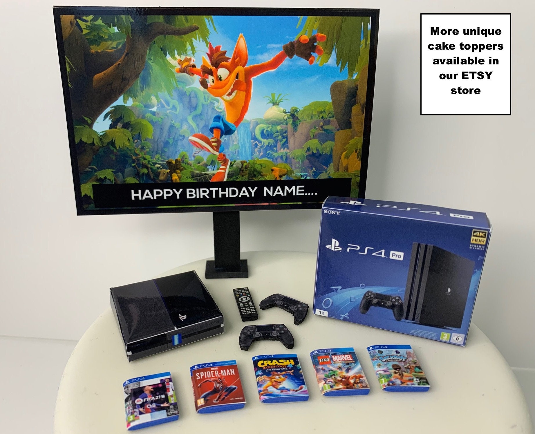 Cake Toppers PERSONALISED Cake Topper PS4 Bundle Custom - Etsy