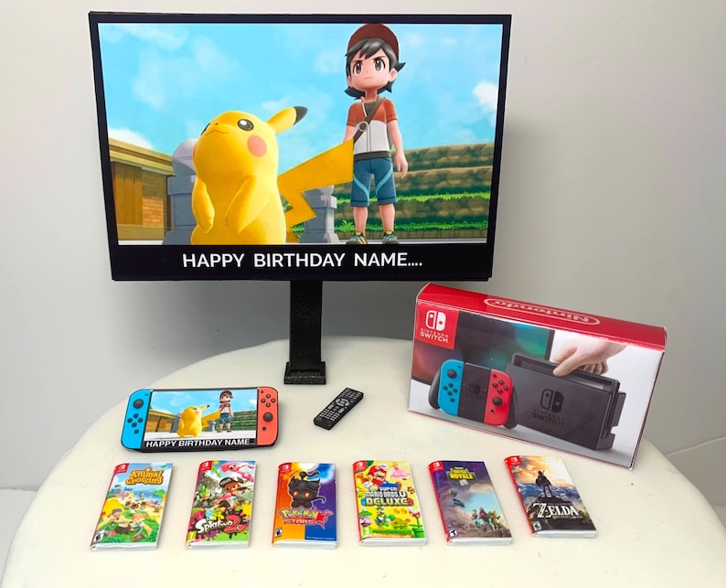 Personalised Cake Topper Fun Nintendo Switch Topper With - Etsy