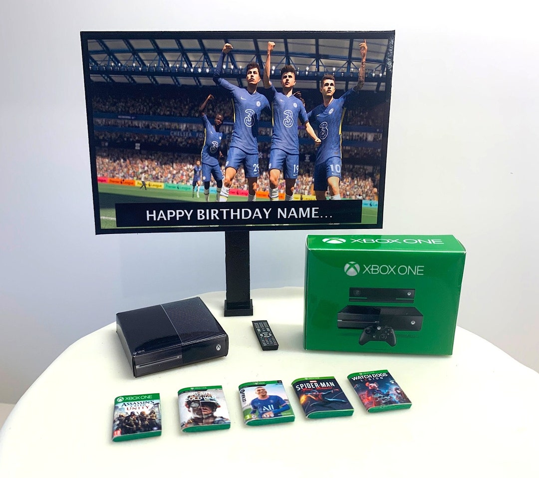 FIFA Cake Topper Xbox One Bundle Custom Message & Image on the TV ...