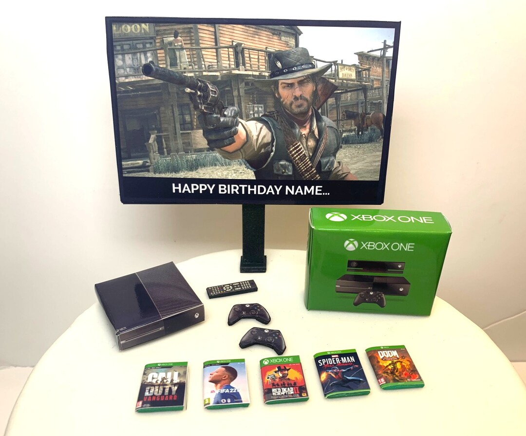 Personalised Gaming Cake Topper | Xbox One Bundle + Custom Image ...
