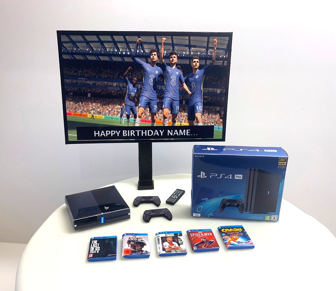 FIFA Birthday Cake Toppers PERSONALISED PS4 Bundle Custom Image Message ...