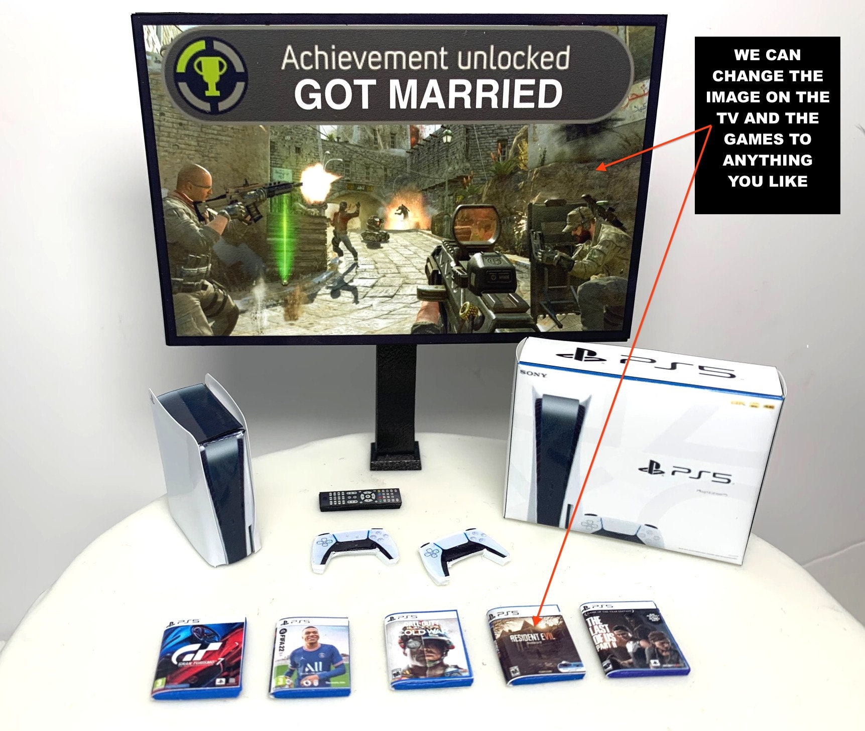Personalised Wedding Cake Topper | CUSTOMISED Image & Games | PS4 Set ...