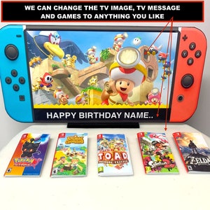 Personalised Cake Topper | Fun Nintendo Switch Topper With Custom Image ...