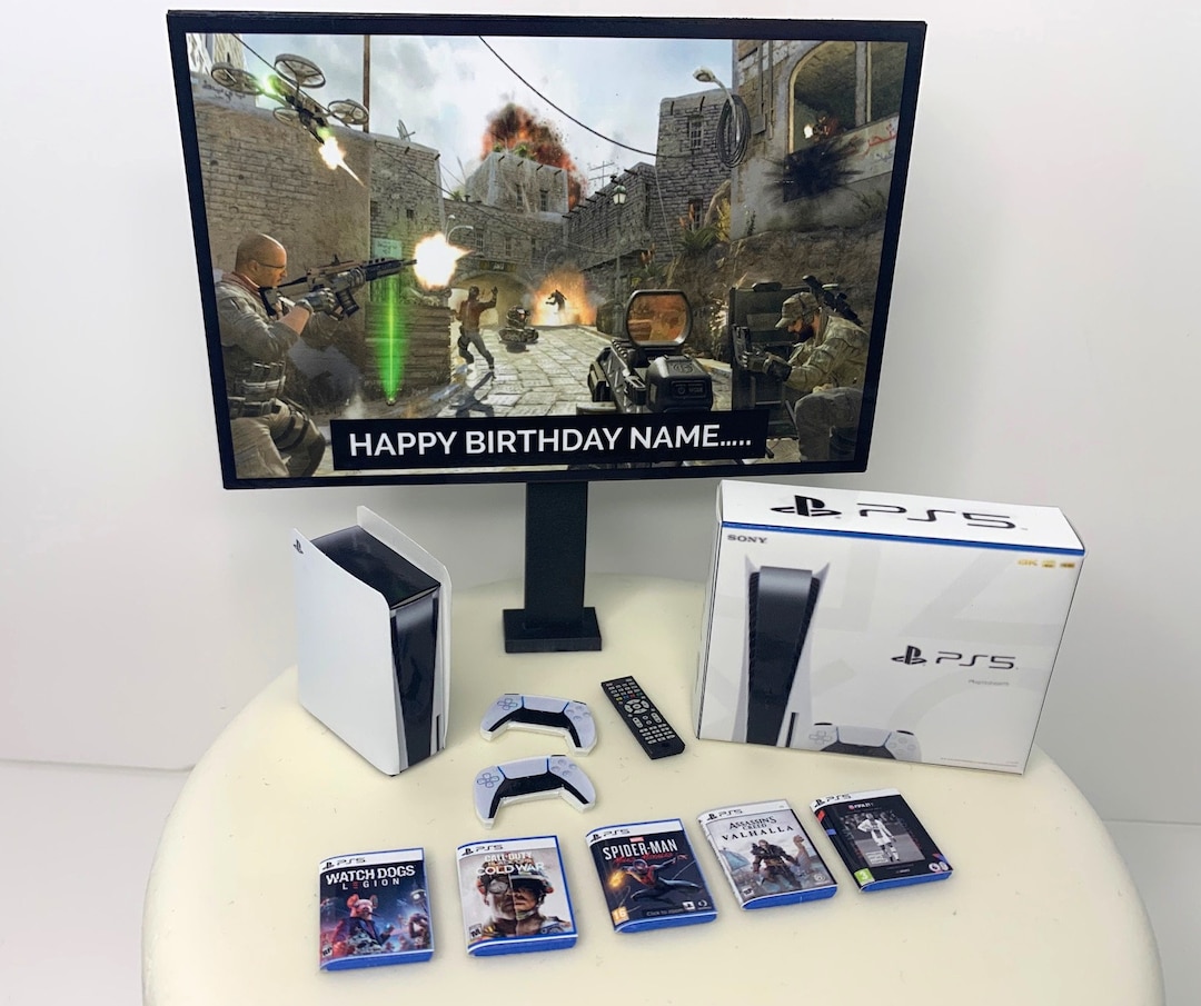 Birthday Cake Toppers | PERSONALISED | PS5 Bundle | Custom Image ...