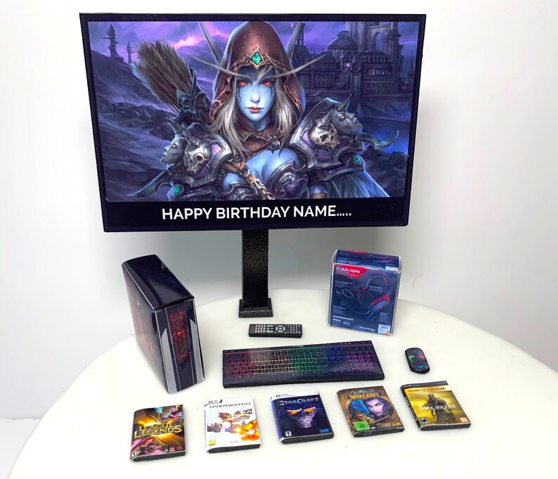 Gaming PC Birthday Cake Toppers PERSONALISED Bundle Custom - Etsy