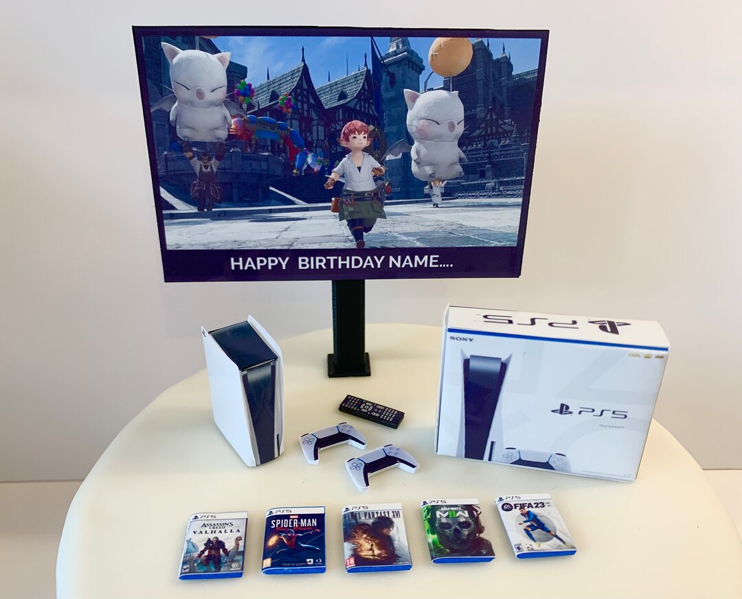 PERSONALISED Birthday Cake Toppers | CUSTOMISED | PS5 Bundle | Image ...