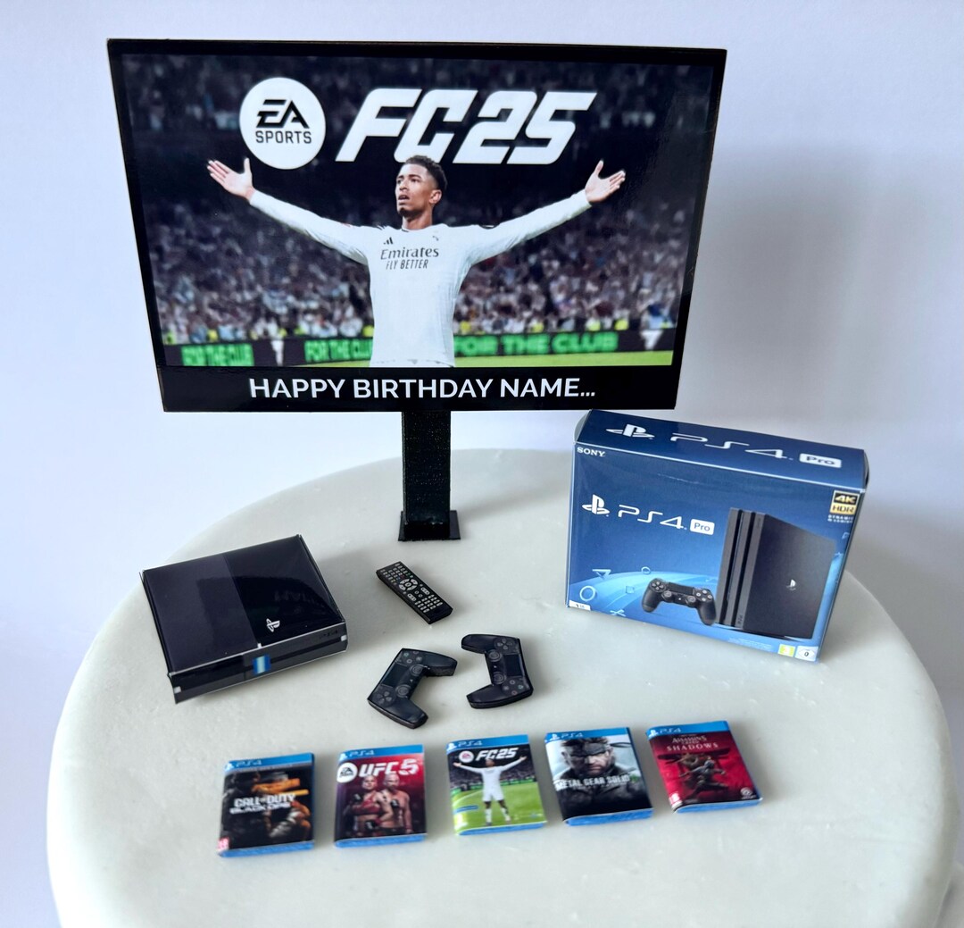 FIFA Cake Topper | PERSONALISED | PS4 Bundle | Custom Image + Message ...