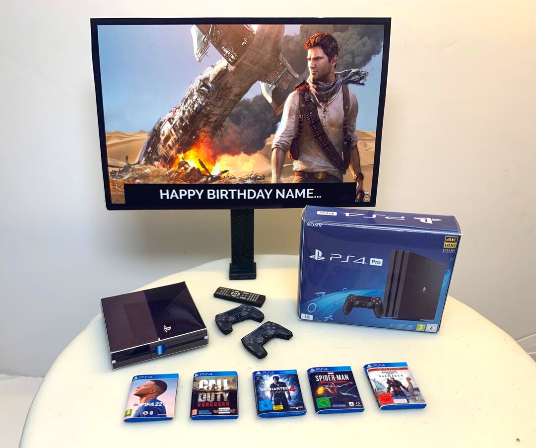 Birthday Cake Topper PERSONALISED Cake Topper PS4 Bundle Custom Image ...