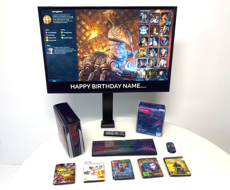 PERSONALISED Gamer PC Birthday Cake Toppers Custom Image - Etsy