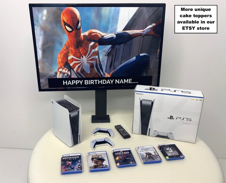 Childrens Cake Topper PERSONALISED Cake Topper PS5 Bundle - Etsy