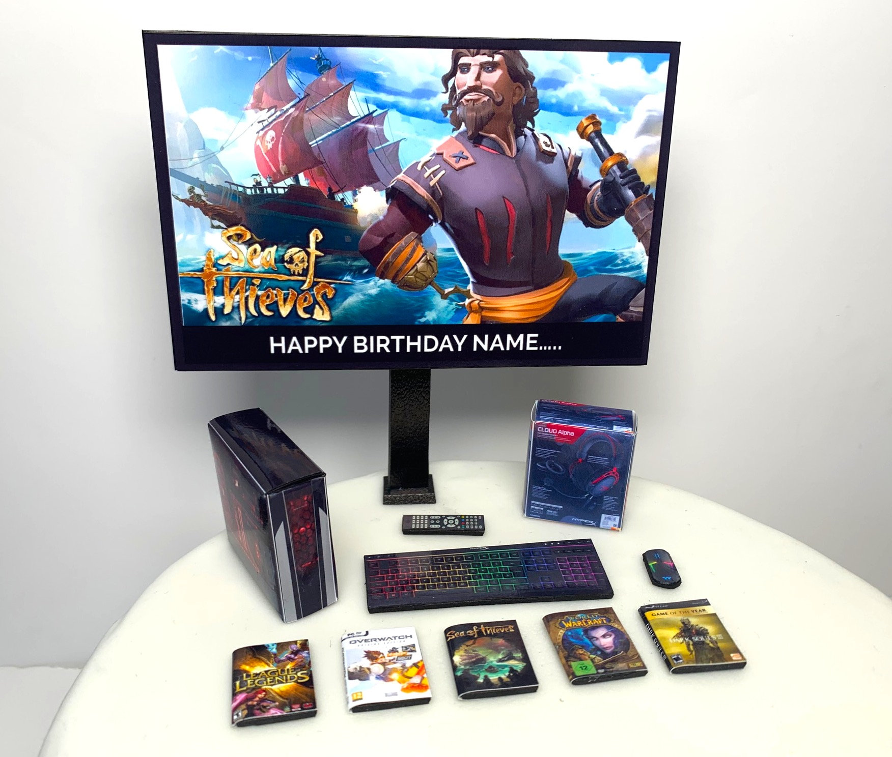 Gaming PC Birthday Cake Toppers PERSONALISED Set Custom - Etsy