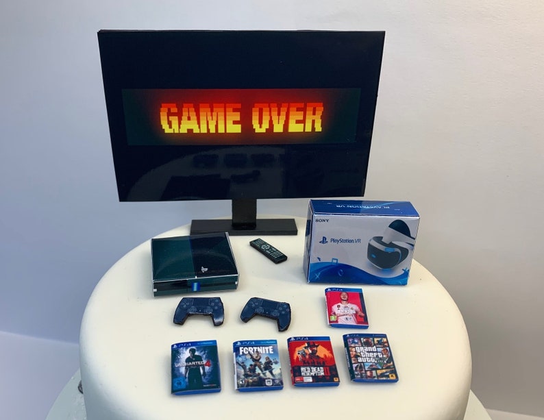 PERSONALISED Wedding Cake Toppers | GAME OVER PS4 Bundle | Funny ...
