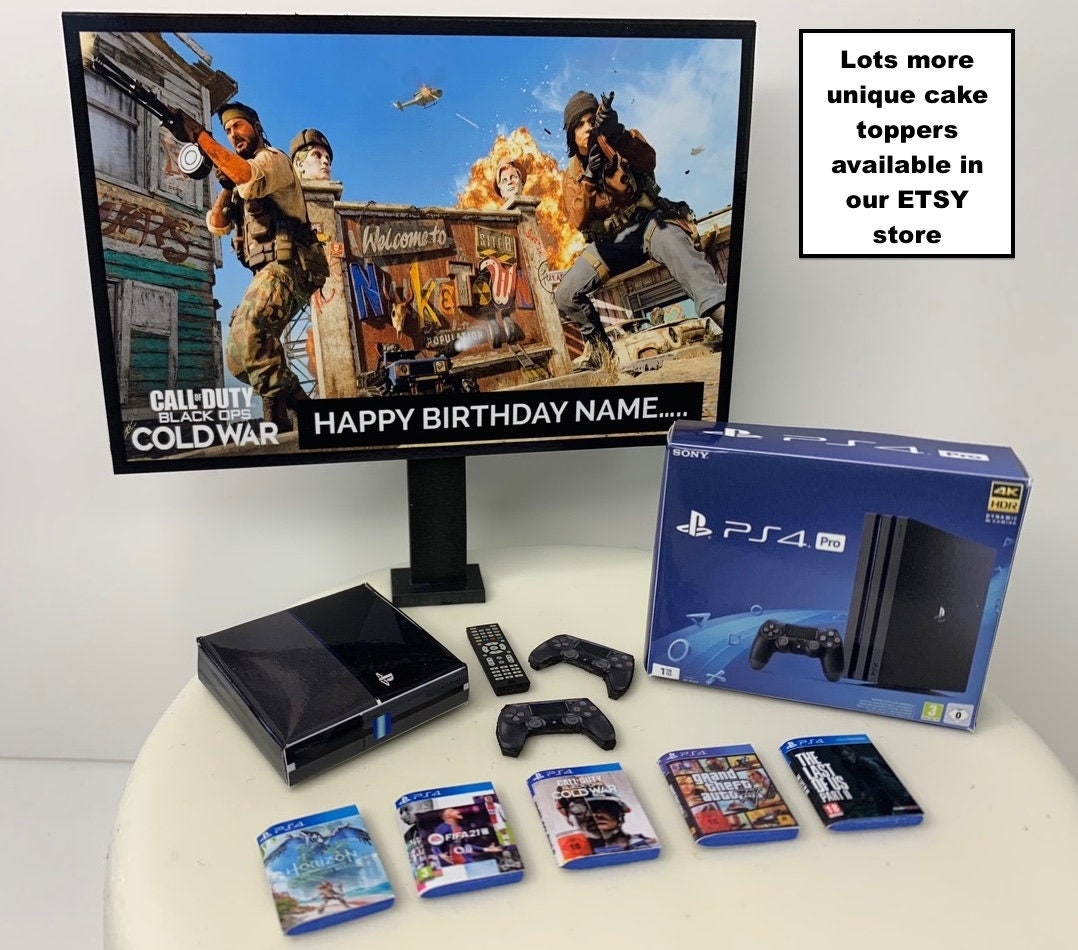 PERSONALISED Birthday Cake Topper PS4 Bundle Custom Image - Etsy