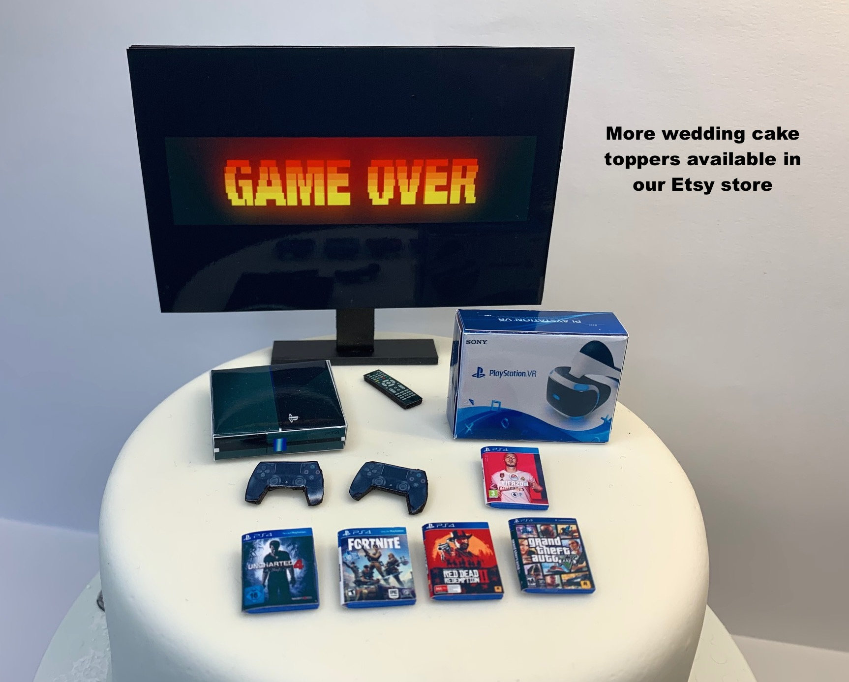 GAME OVER Funny Wedding Cake Toppers PS4 Bundle - Etsy