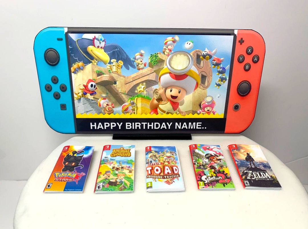 Personalised Cake Topper | Fun Nintendo Switch Topper With Custom Image ...