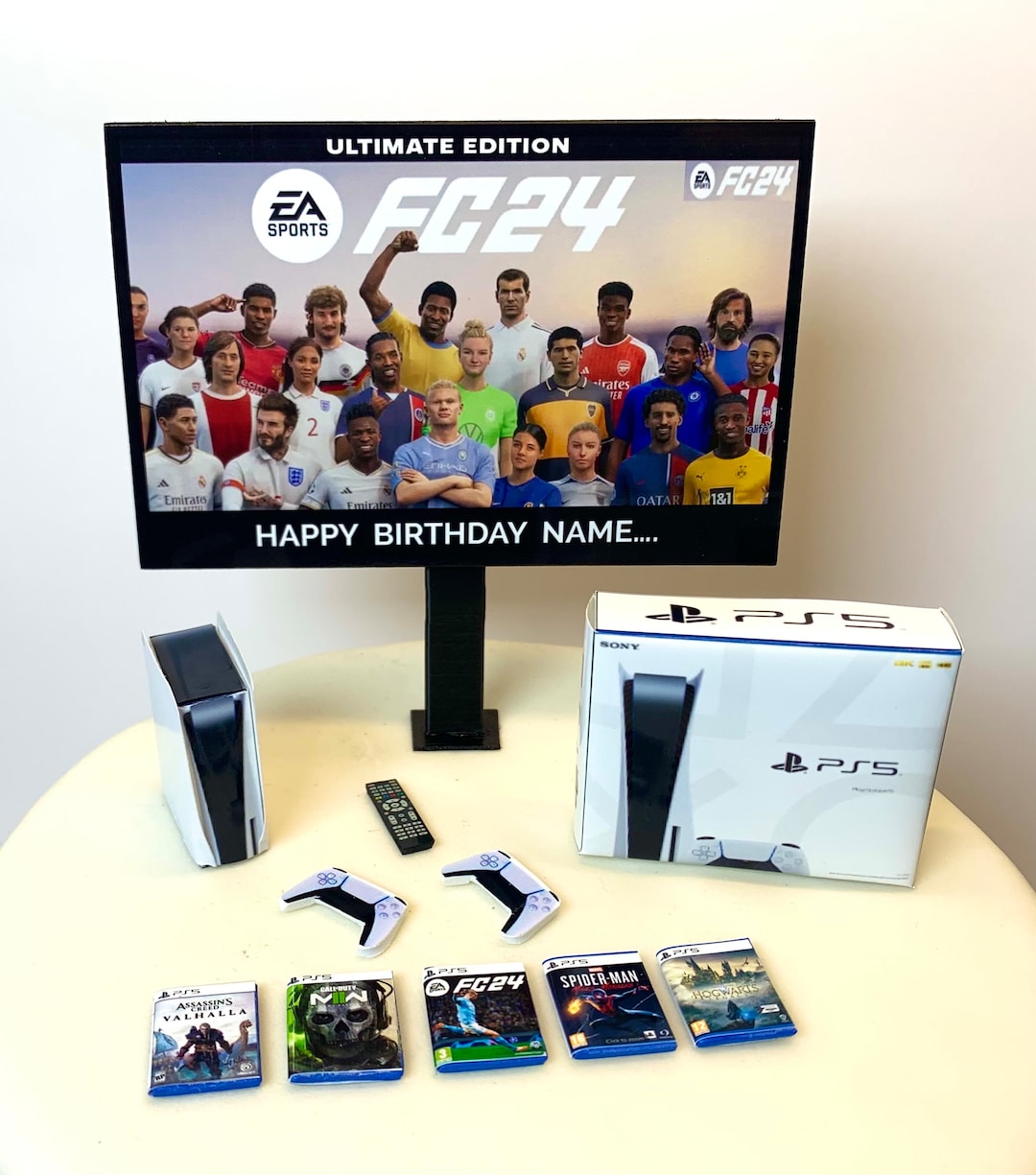 FIFA Birthday Cake Topper PERSONALISED PS5 Bundle Custom Image Message ...
