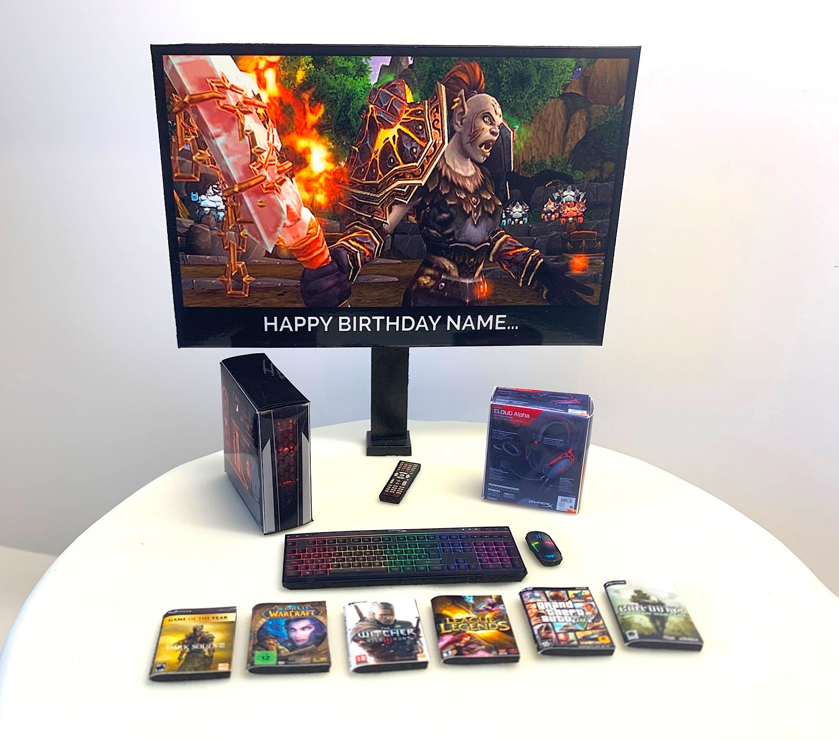 Gaming PC Birthday Cake Toppers | PERSONALISED Bundle | Custom Image ...