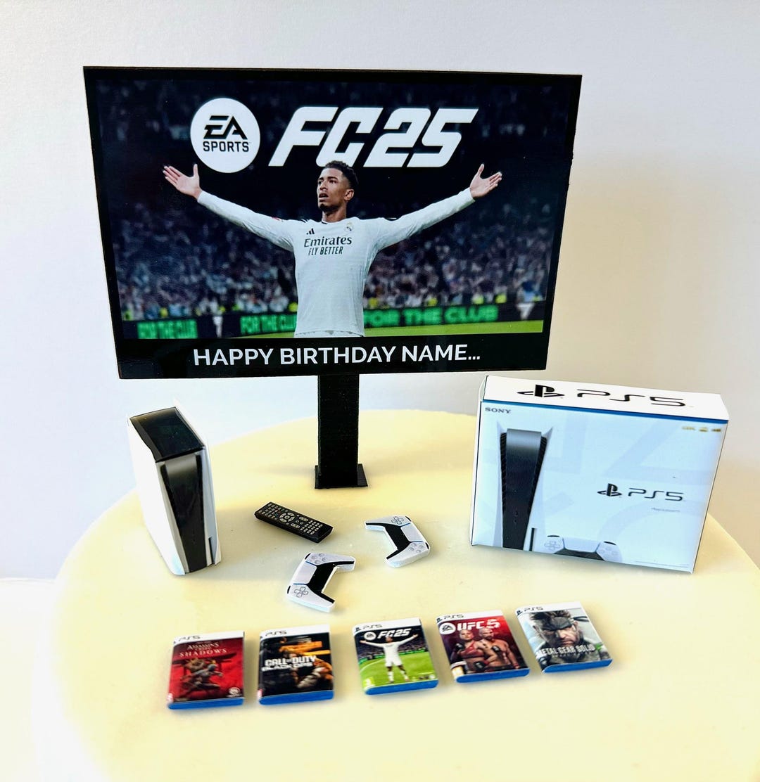 FIFA Birthday Cake Topper PERSONALISED PS5 Bundle Custom Image Any ...