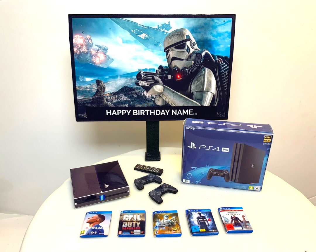 Birthday Cake Topper PERSONALISED Cake Topper PS4 Bundle Custom Image ...