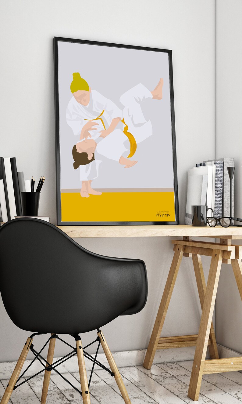 Woman Judo Poster Gift Illustration for Girl Judo Player or Judoka ...