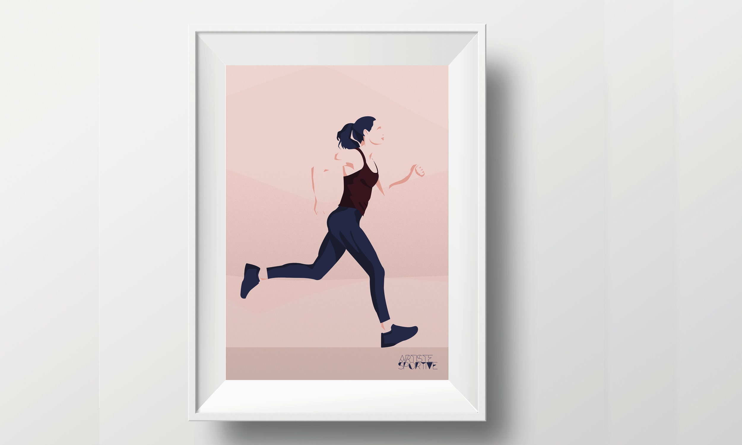 Woman Running Poster Gift Illustration for Girl Runner or Jogger or ...