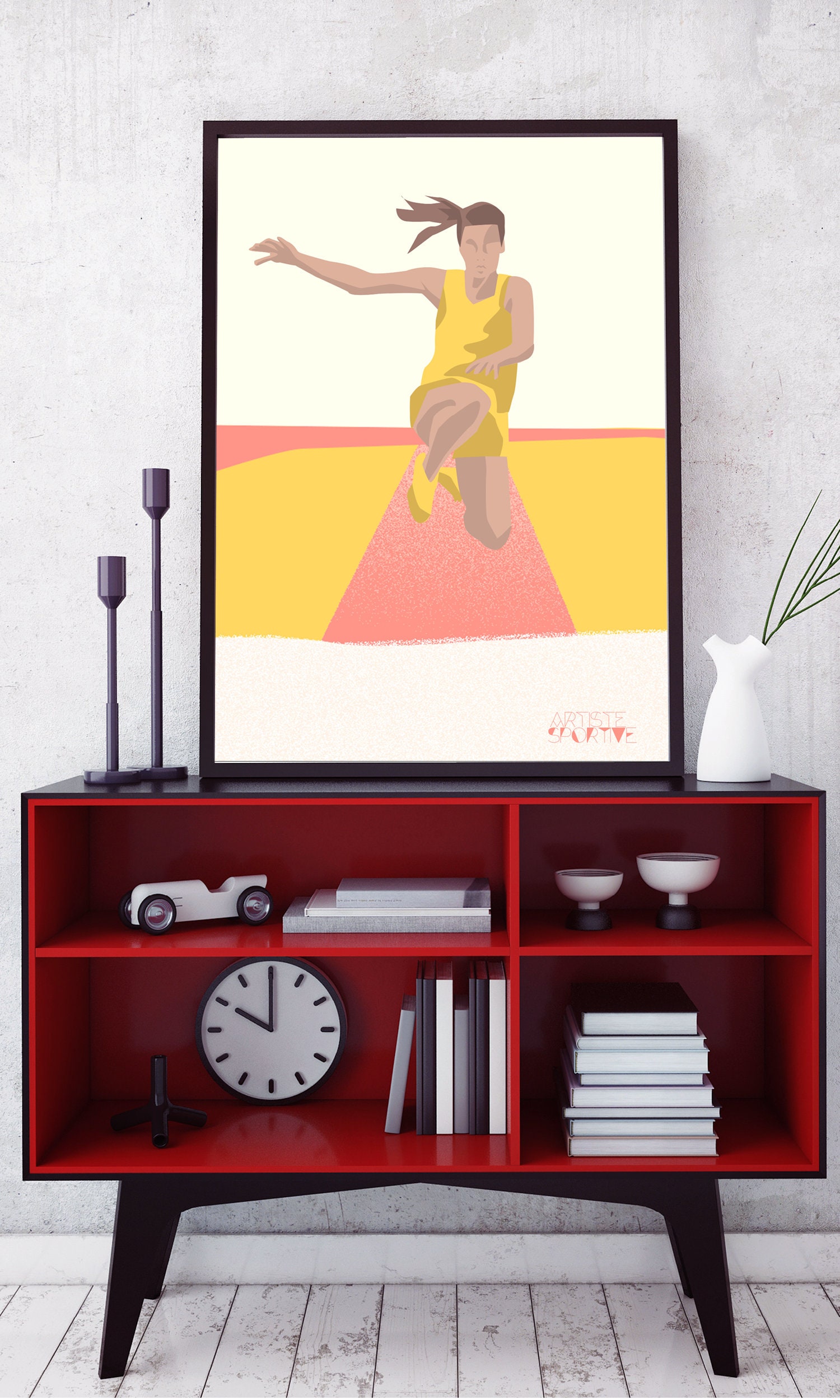 Girl Athletics Jump Poster Gift Illustration for Female Athlete or ...