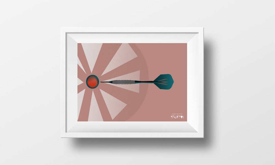 Darts Poster Gift Illustration for Darts Player or Darts Coach or Darts ...