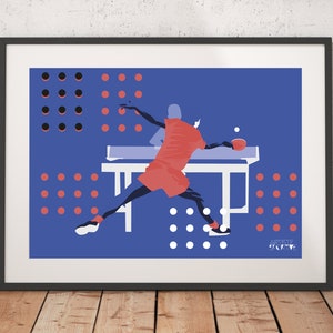 Table Tennis Poster Gift Illustration for Ping Pong Player or Table ...