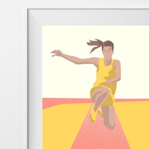 Girl Athletics Jump Poster Gift Illustration for Female Athlete or ...