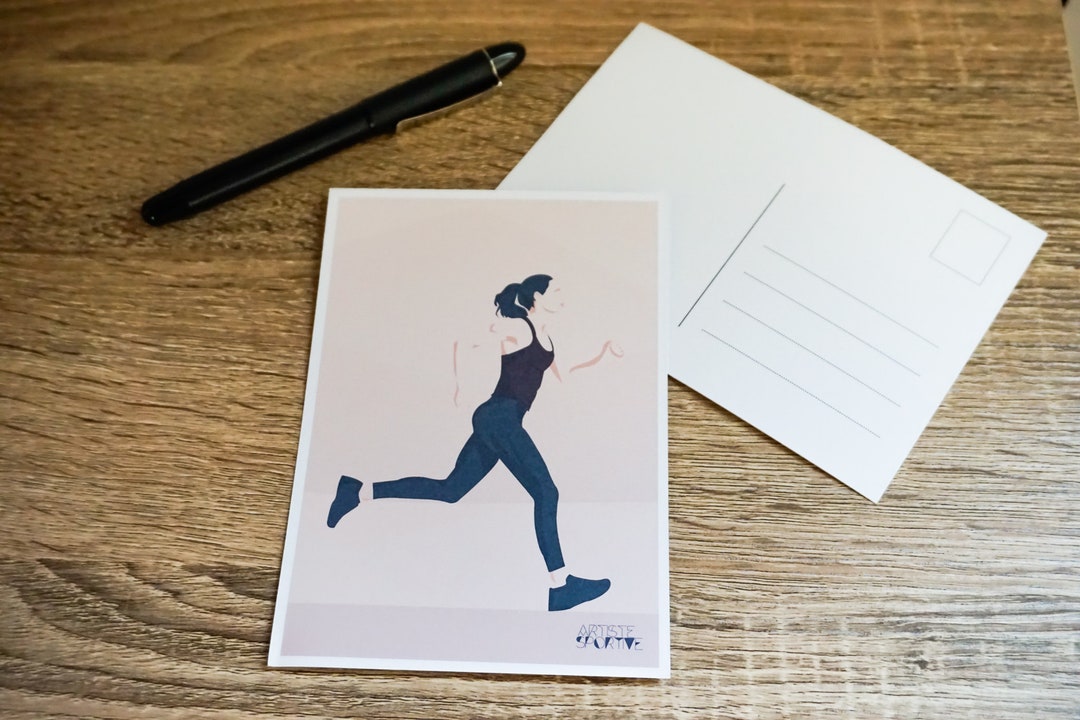 Woman Running Card for Girl Runner Birthday Card or Female Runner ...