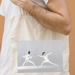 Fencing Tote Bag Gift in White for a Fencer or Fencing Coach - Etsy