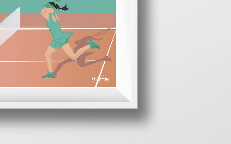 Female Tennis Poster Gift Illustration for Woman Tennis or - Etsy