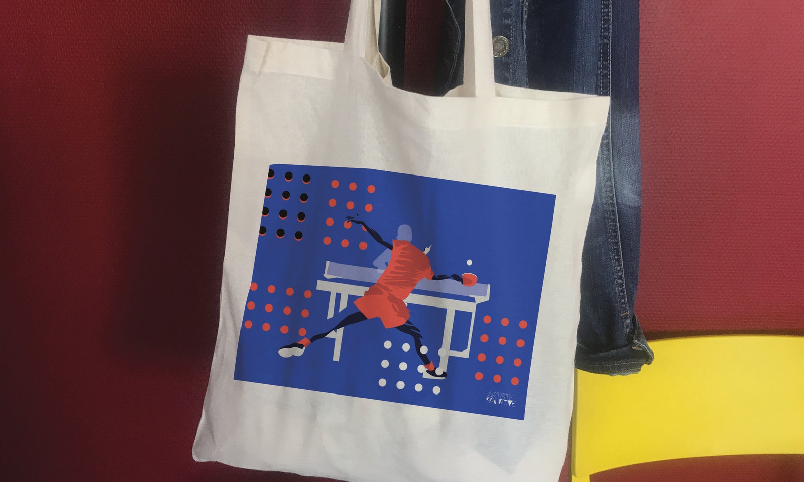 Table Tennis Tote Bag Gift in Blue for a Ping Pong Player or - Etsy