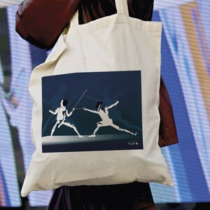 Fencing Tote Bag Gift in Blue for a Fencer or Fencing Coach for a ...