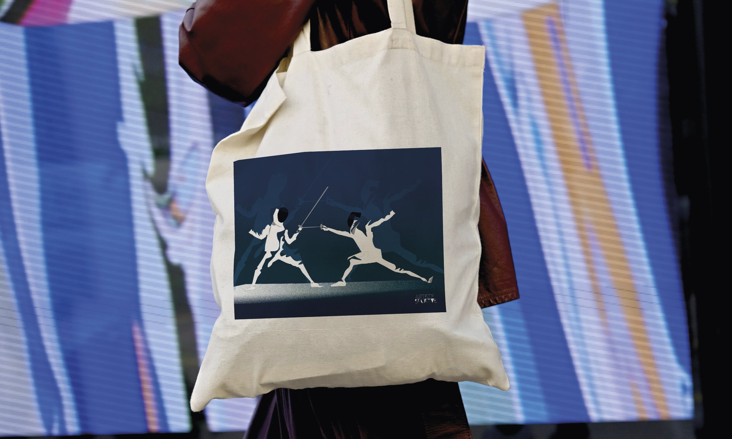 Fencing Tote Bag Gift in Blue for a Fencer or Fencing Coach for a ...