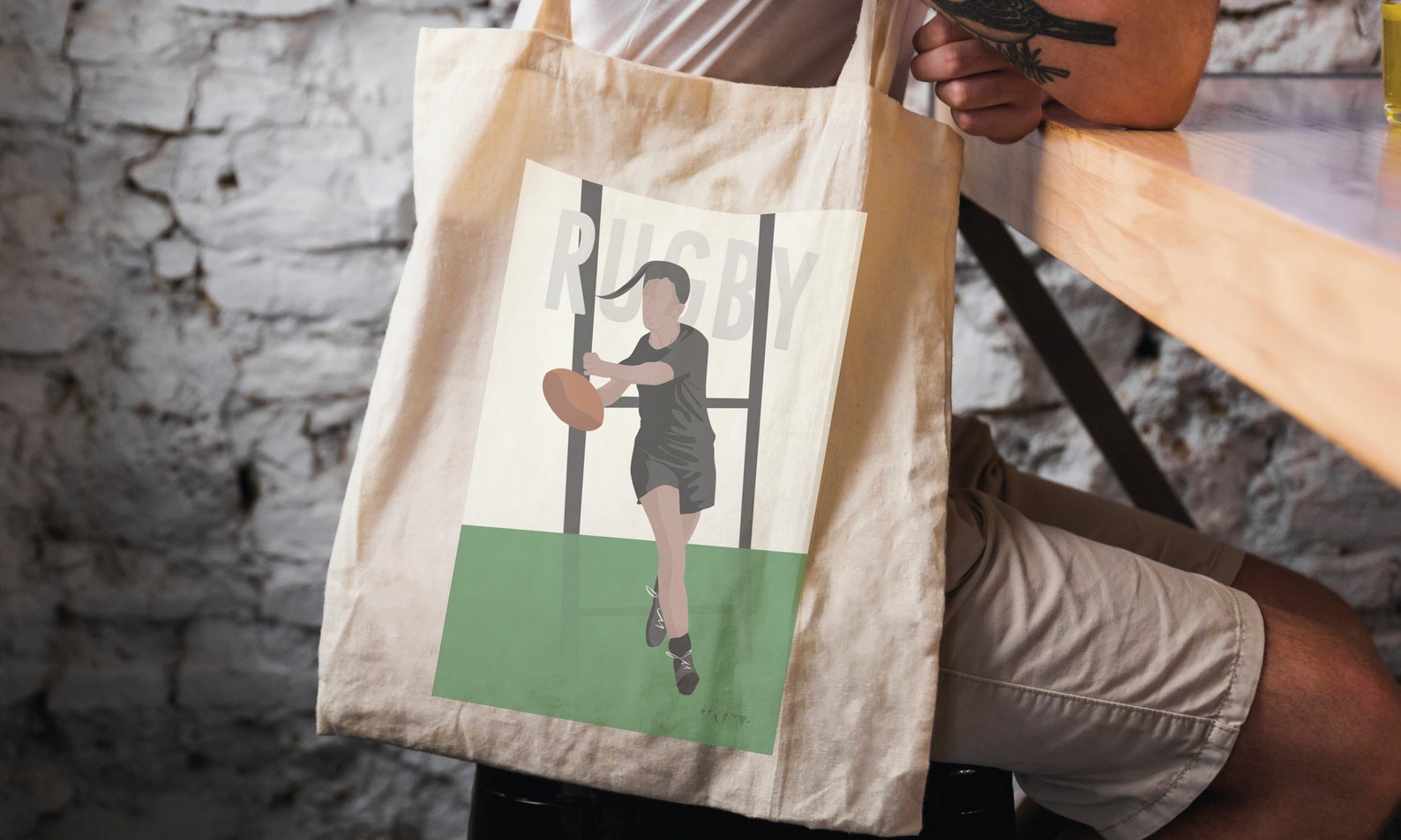 Female Vintage Rugby Tote Bag Gift for Girl Rugby Player or Rugby Coach ...