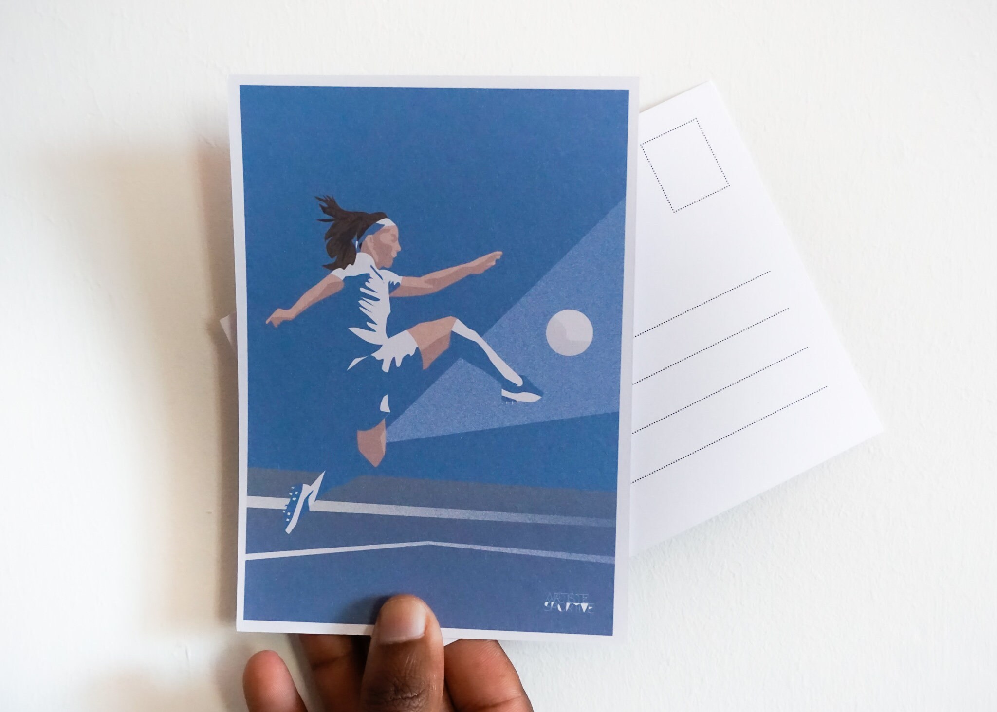 Woman Football Poster Gift Illustration for Girl or Teen Soccer Player ...