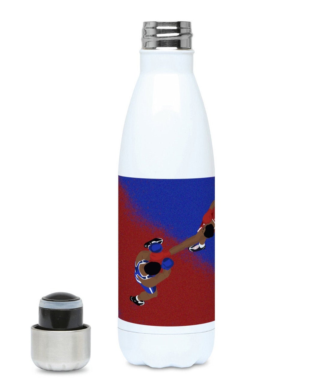 Red Blue Boxing Water Bottle to Personalise for a Boxer or for a Boxing ...