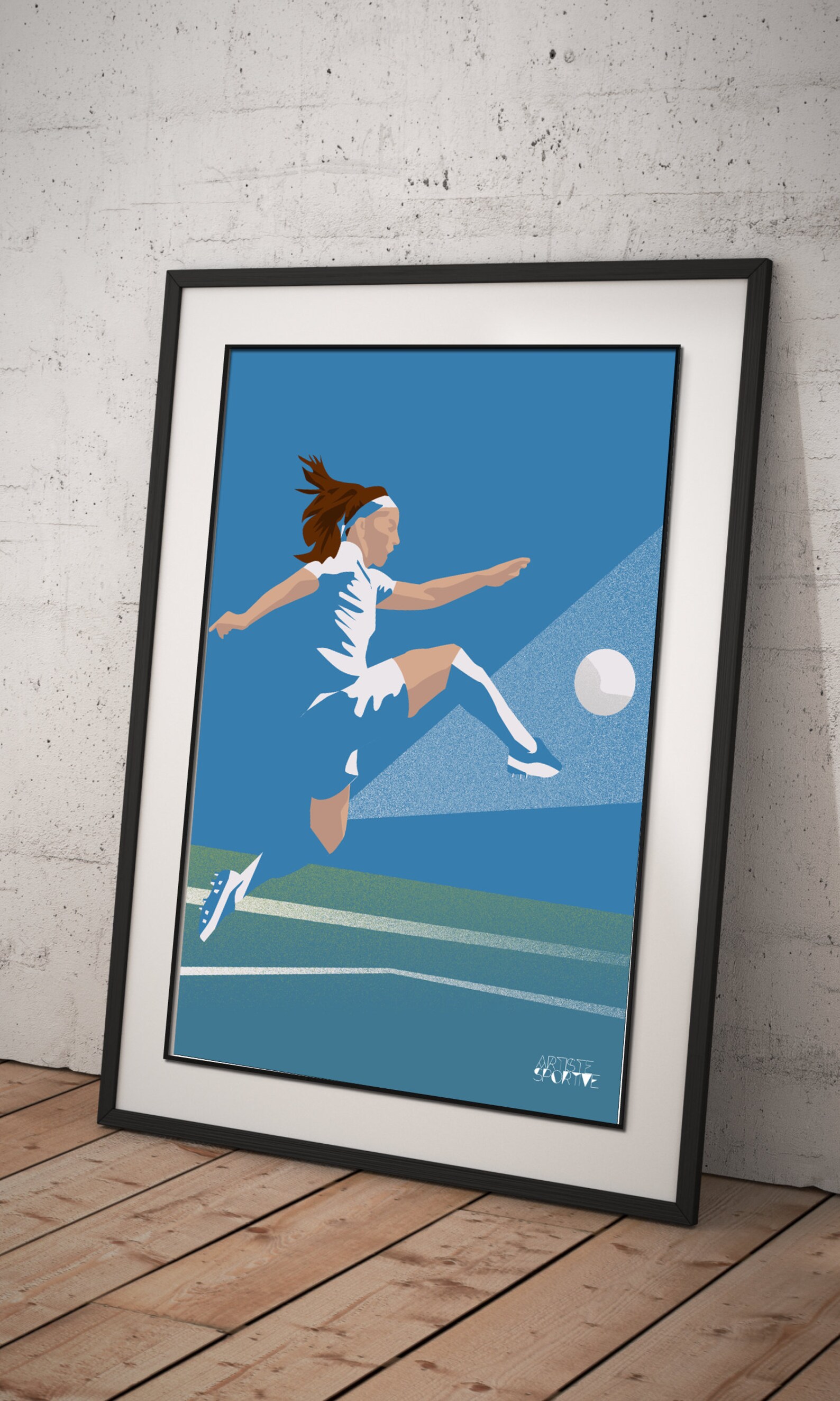 Woman Football Poster Gift Illustration for Girl or Teen Soccer Player ...