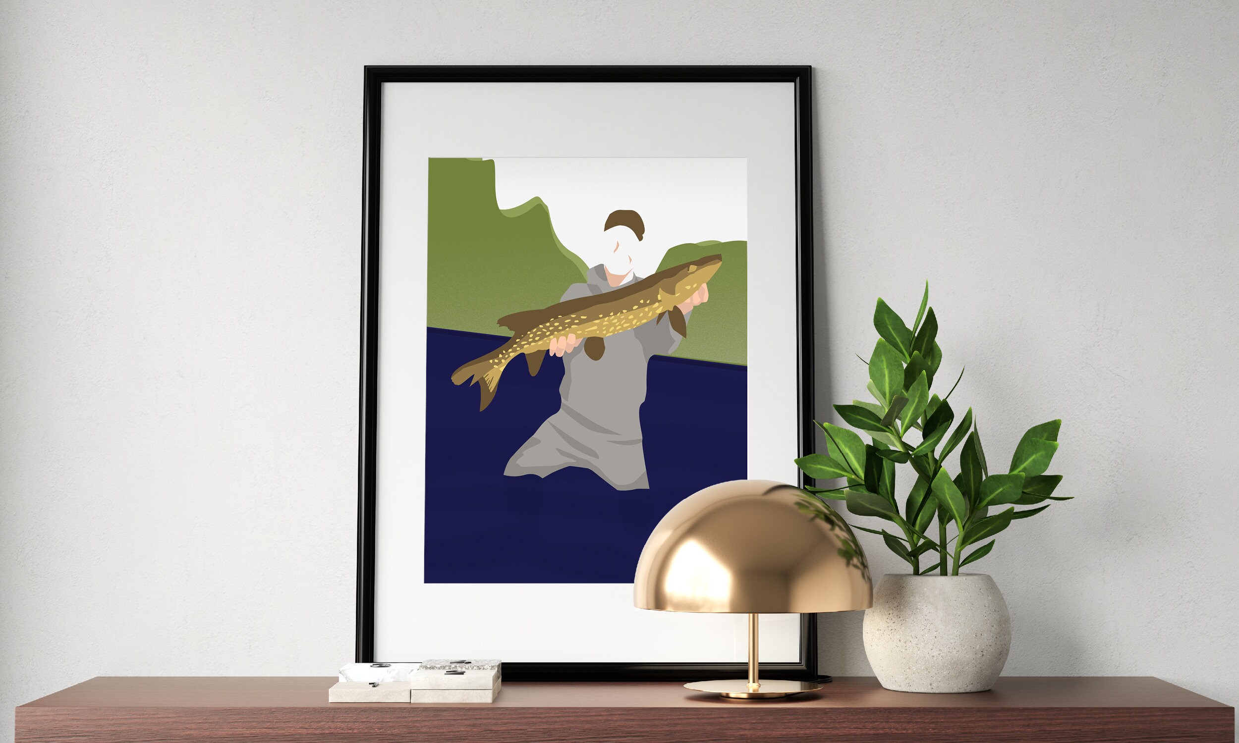 Fishing Poster Gift Illustration for Fisherman Player or Fish Fan or ...