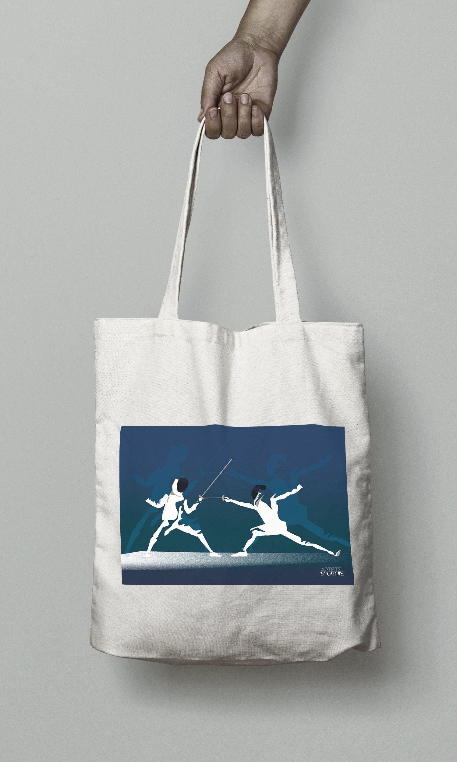 Fencing Tote Bag Gift in Blue for a Fencer or Fencing Coach for a ...